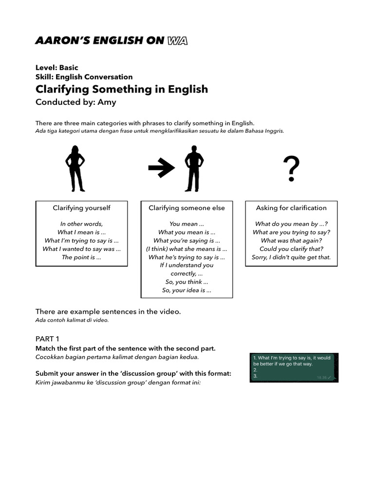 Clarifying Something in English (Part 1) - LSN Ed | PDF | Linguistics ...