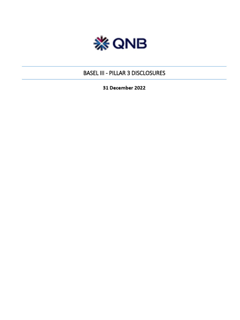 QNB Group Pillar III Disclosures-December 2022 | PDF | Basel Iii | Risk Management