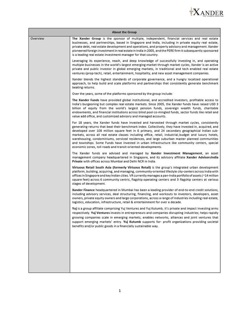 Xander Group Research Analyst Role | PDF | Investment Management | Private Equity