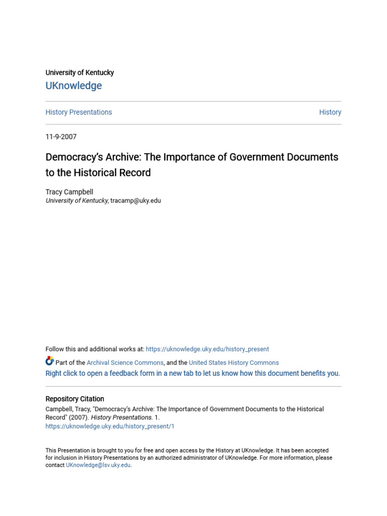Importance of Government Documents | PDF | Libraries