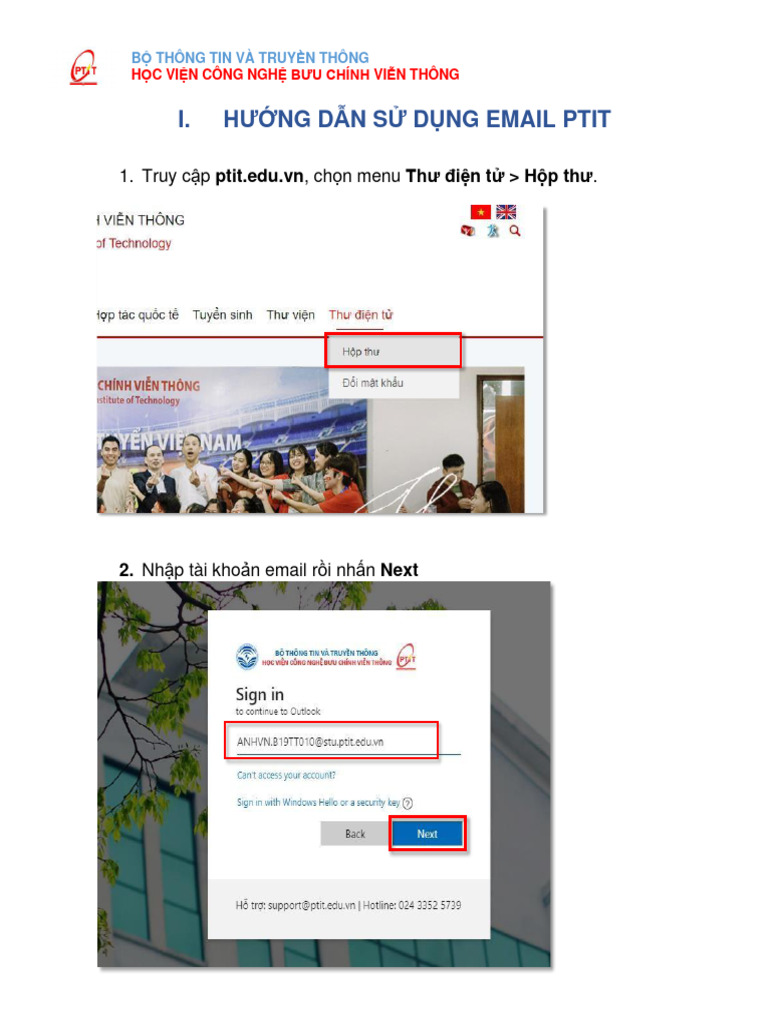 HDSD Email PTIT | PDF