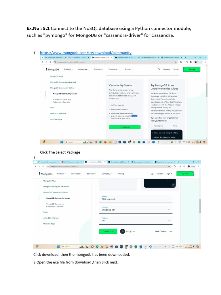 Unit 5 Lab Programs Ex - No.5.1 To 5.3 | PDF | Mongo Db | Information Technology Management