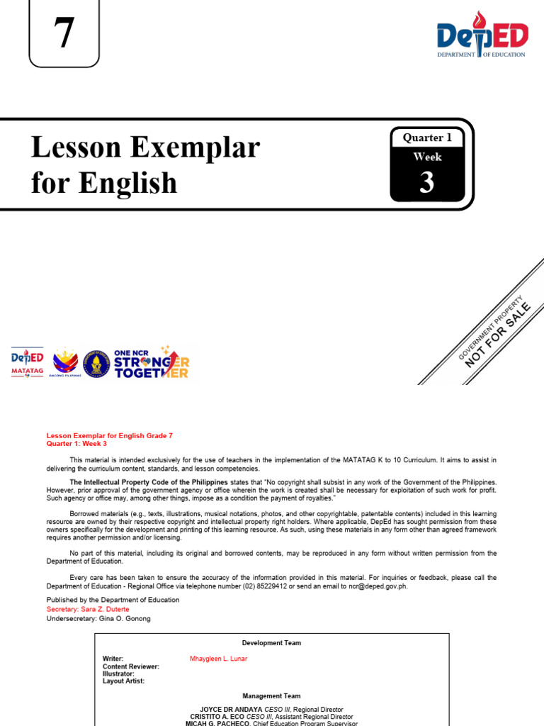 Le G7 English Q1 W3 | PDF | Learning | Wisdom