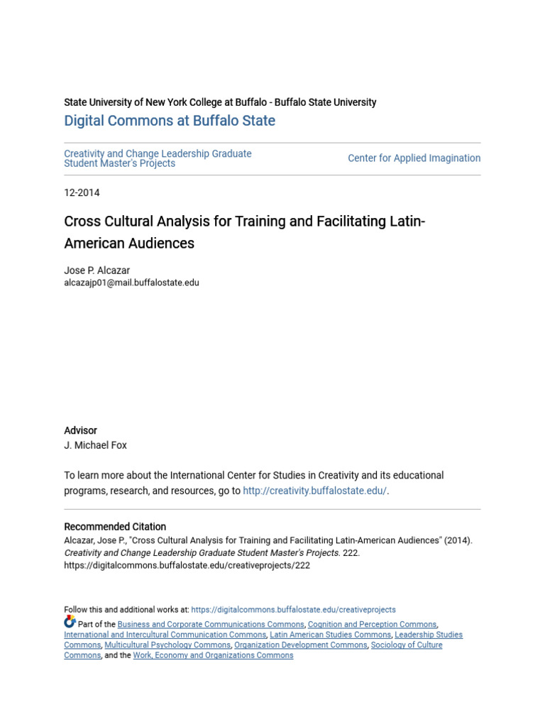 Cross Cultural Analysis For Training and Facilitating Latin-Ameri | PDF ...