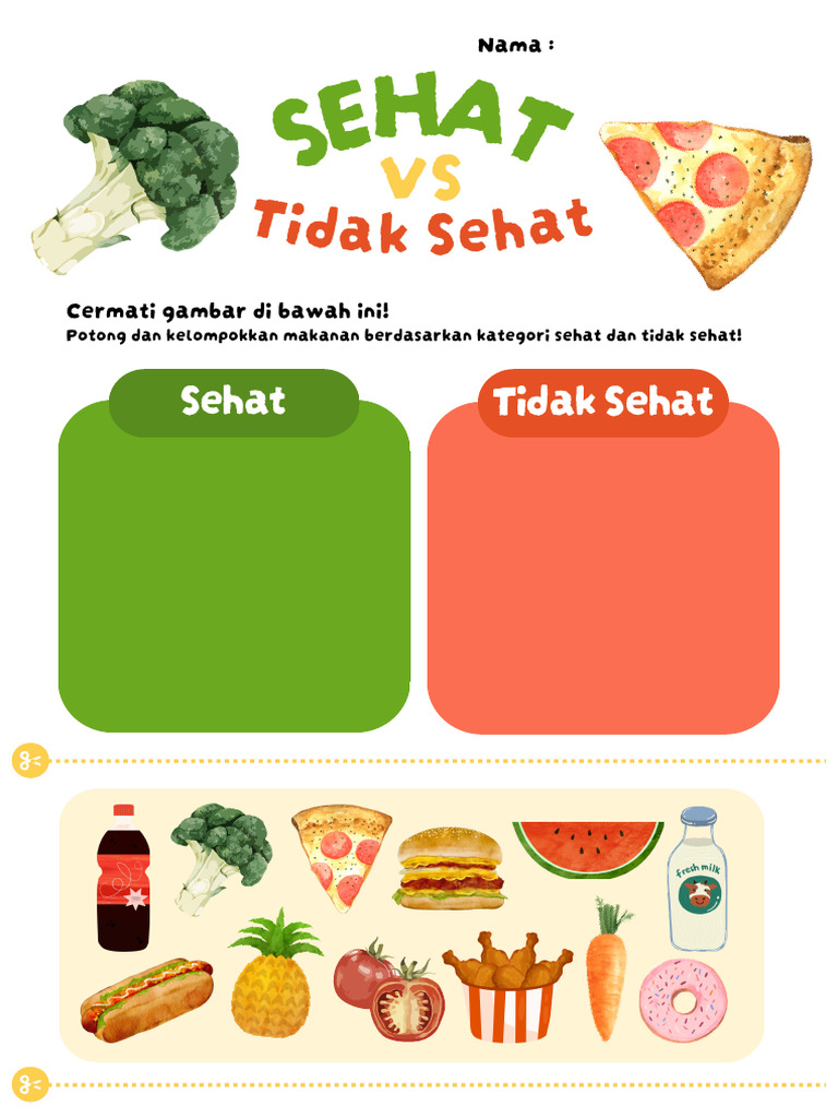 LKPD Makanan Sehat Dan Tidak Sehat | PDF | Pengembangan Diri ...