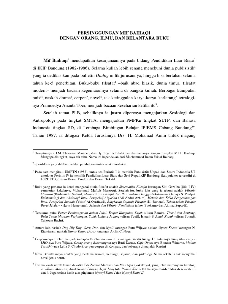 Mif Baihaqi Dan Dunia Buku-2 | PDF | Ilmu Sosial | Agama & Spiritualitas