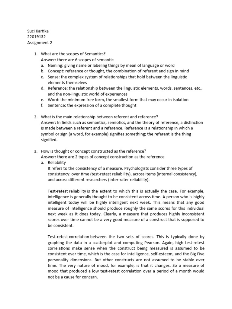 Assignment Week 2-Basic Semprag | PDF | Concept | Semantics