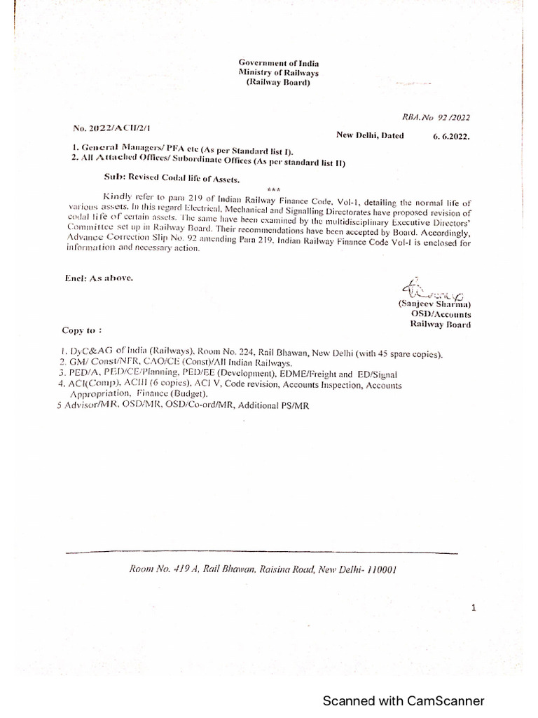 Revised Codal Life of Assests | PDF