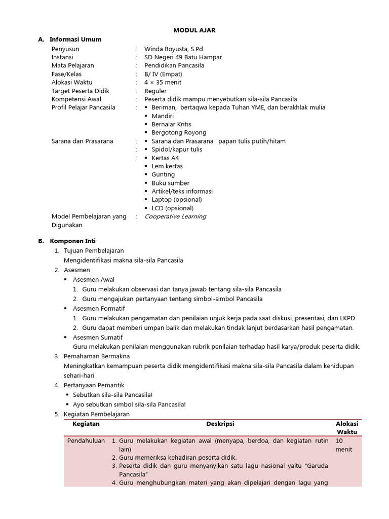 Modul Ajar PP | PDF | Sains & Matematika
