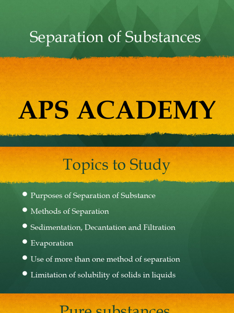 Separation of Substances | PDF | Solubility | Mixture