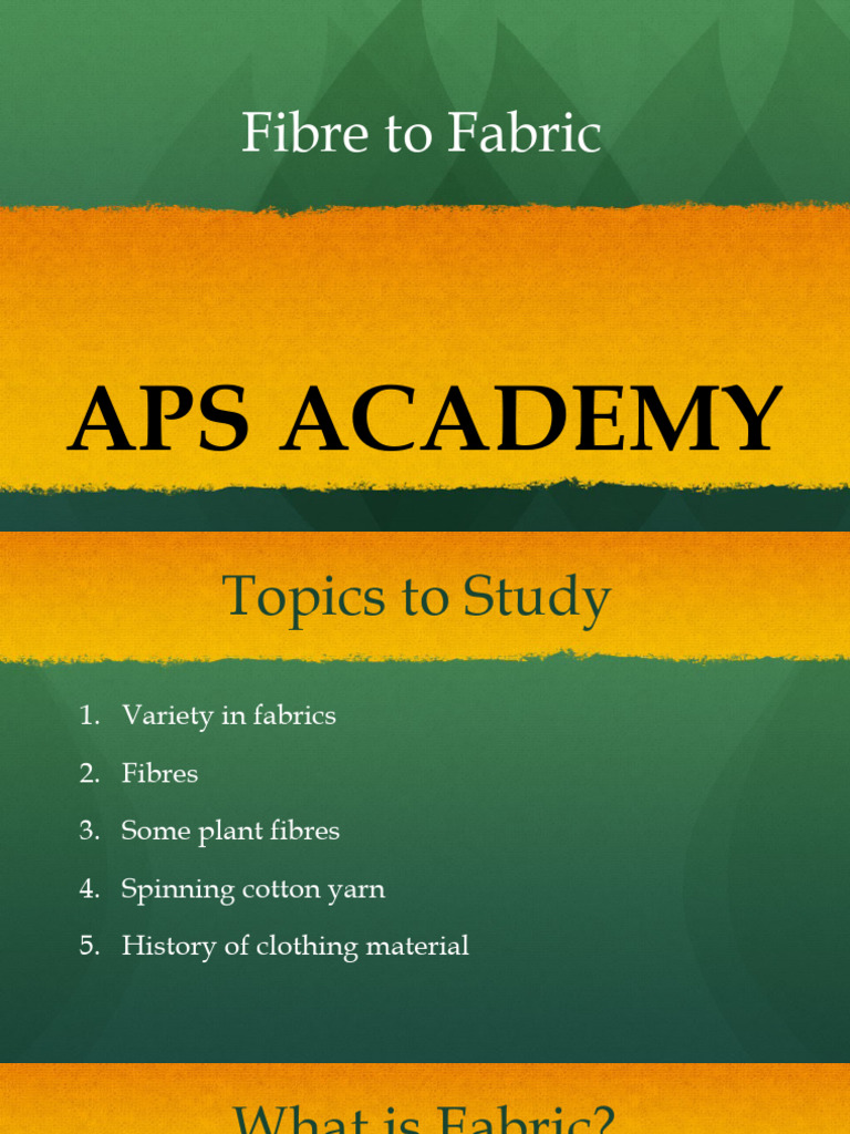 Fibre To Fabric | PDF | Yarn | Textiles