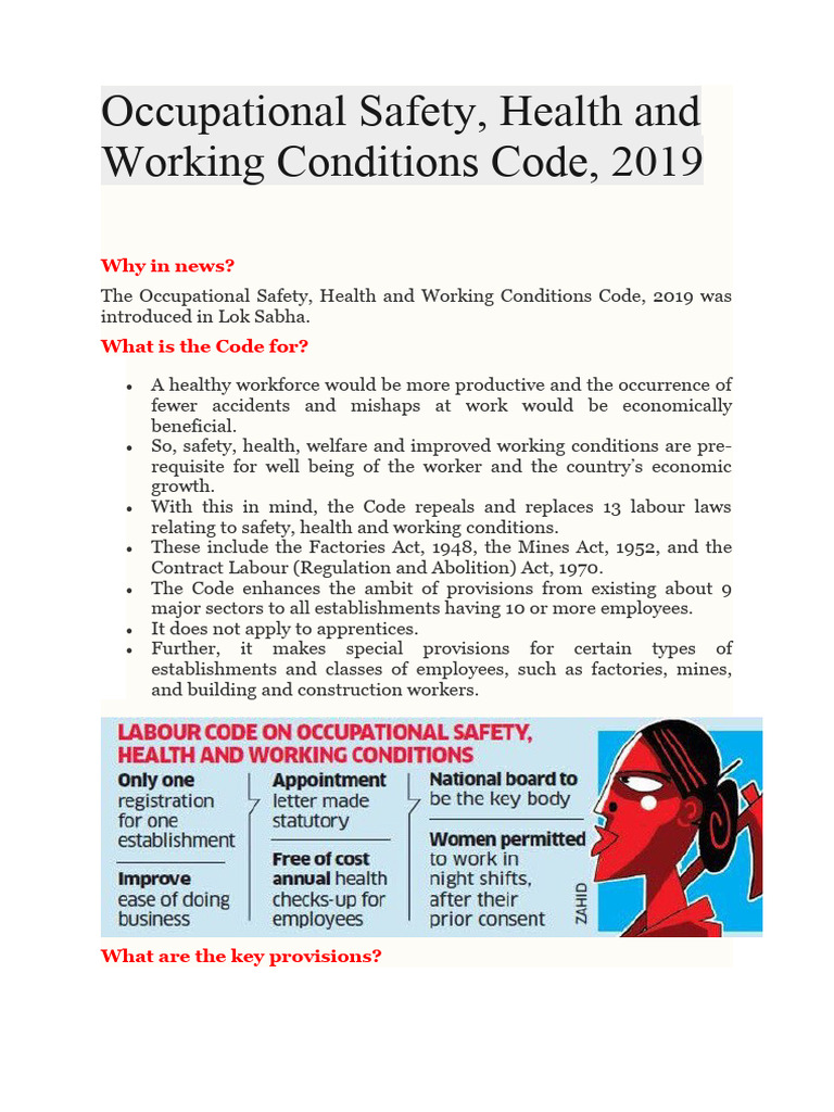 Osh Code 2019 | PDF | Occupational Safety And Health | Employment