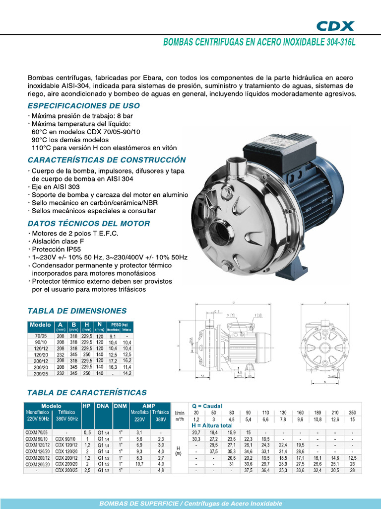 Catálogo Bomba de Superficie | PDF | Bomba | Acero