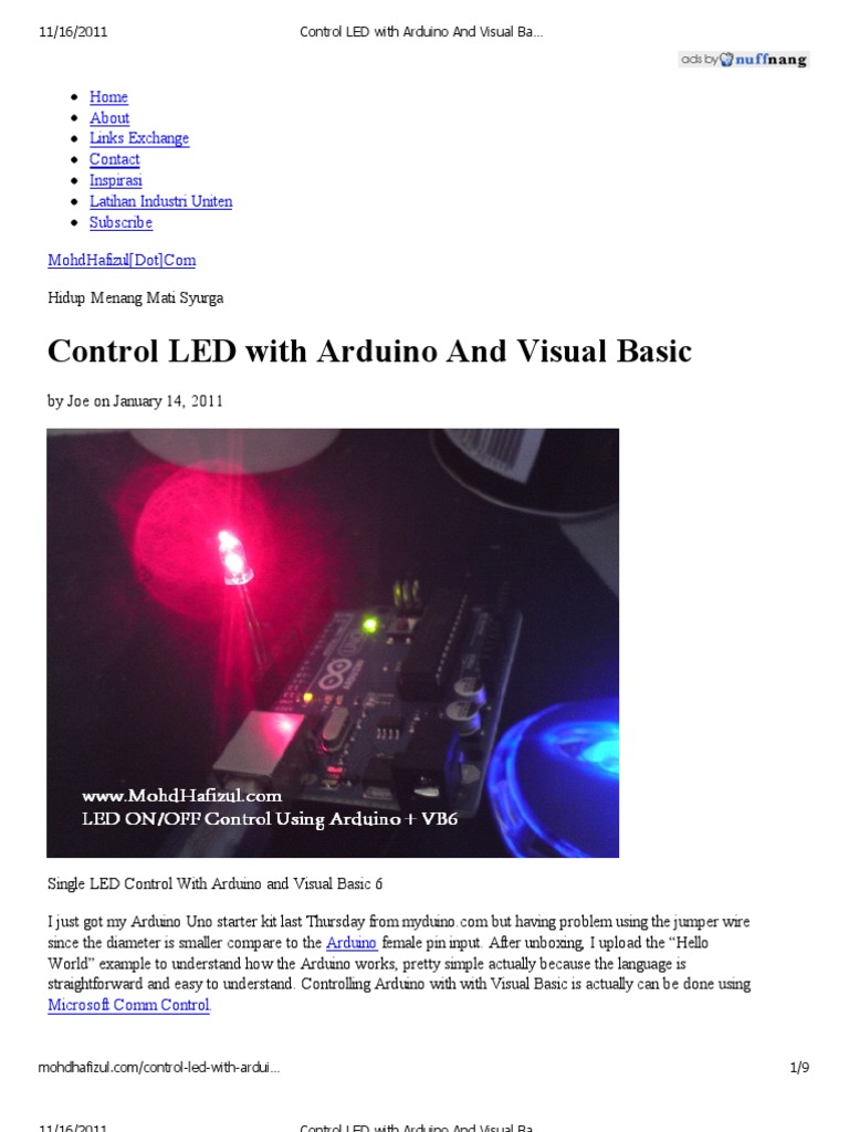 Control LED With Arduino and Visual Basic - MohdHafizul (Dot) Com ...