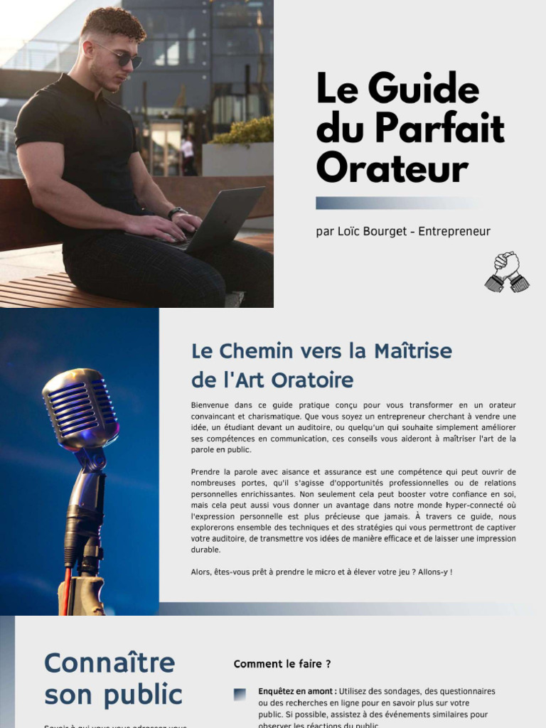 Le Guide Du Parfait Orateur - Loïc Bourget | PDF