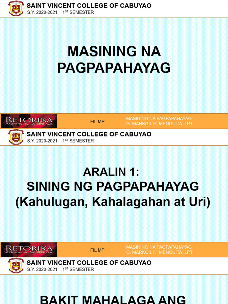 Aralin 1 Sining NG Pagpapahayag | PDF