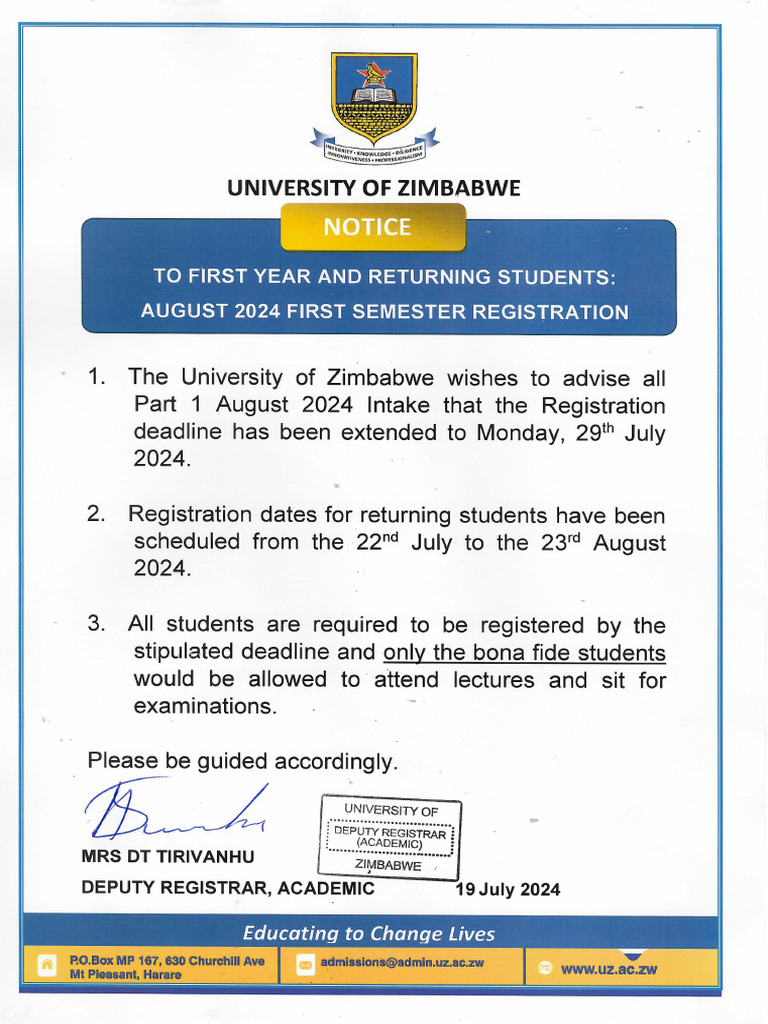 Registration NOTICE August 2024 | PDF