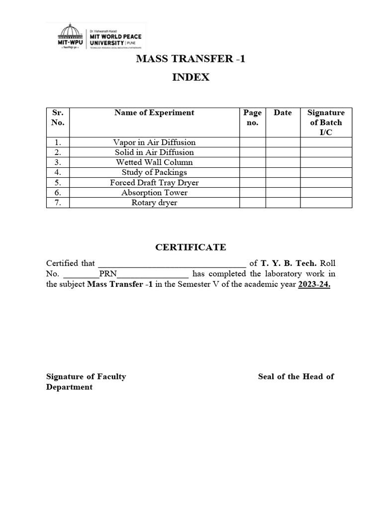 Mass Transfer and Reaction Engineering Lab | PDF | Technology & Engineering