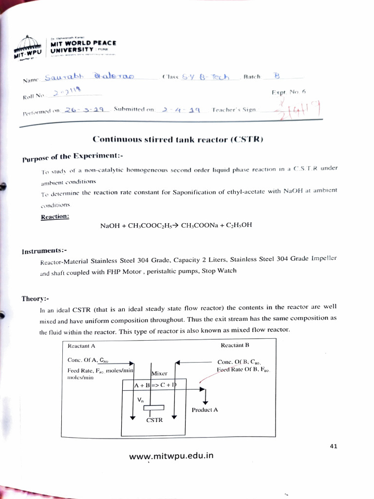 Cre File 2 | PDF | Chemical Reactor | Chemical Engineering