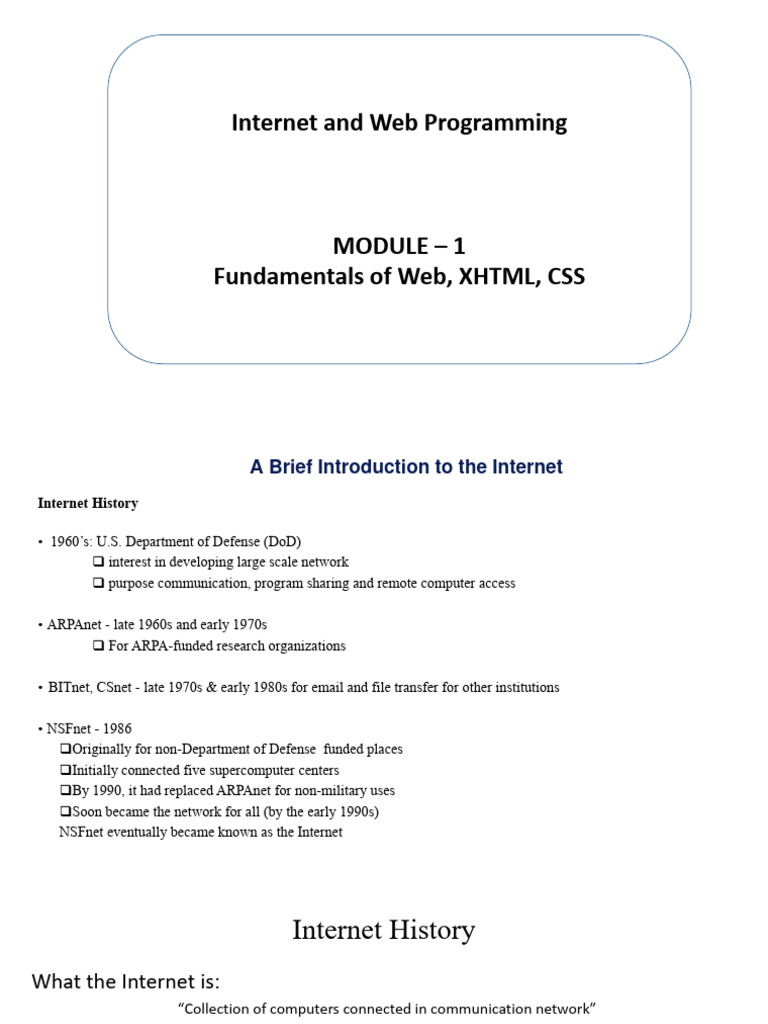 Module 1 | PDF | Html Element | Html