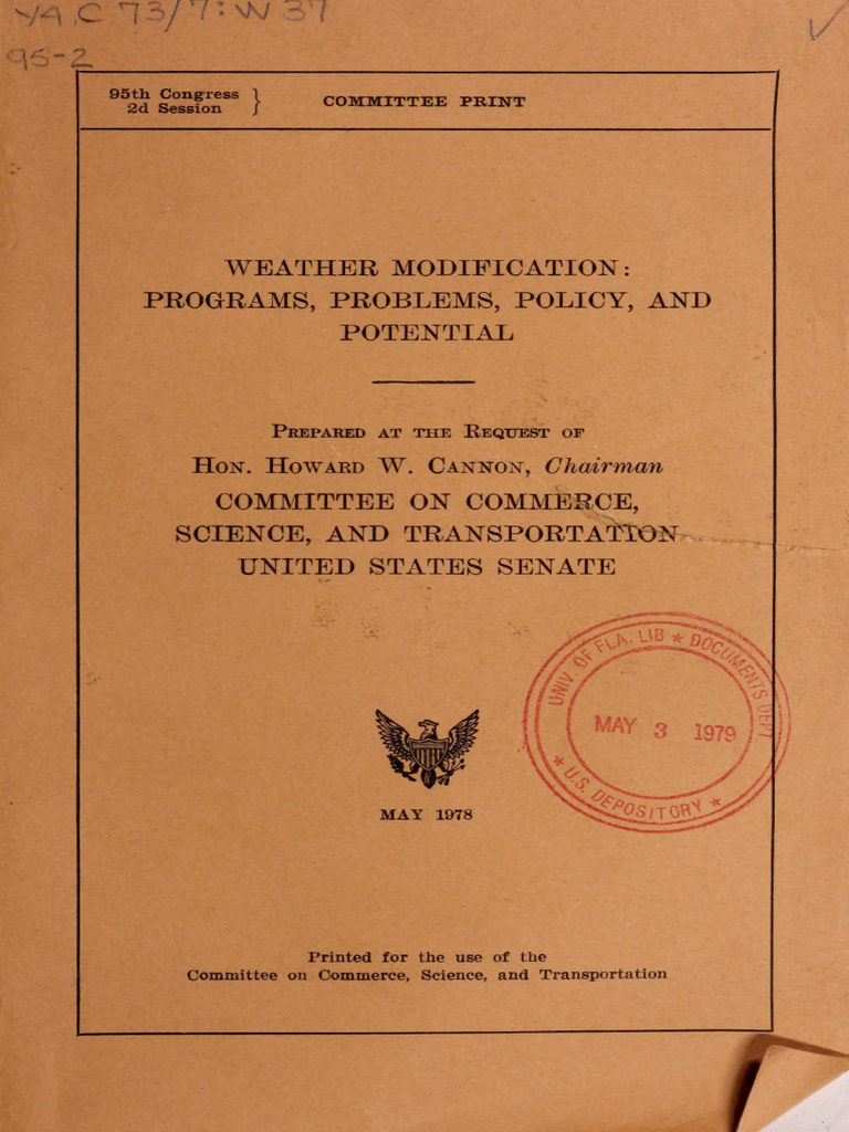 Weather Modification Programs 1978 Document | PDF | Climate Change | Climate