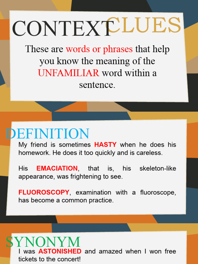 Grade 8 Context Clues (Review) | PDF