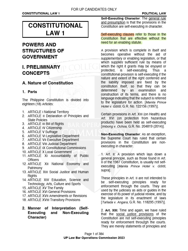 Consti Law 1 Reviewer | PDF | Constitutional Amendment | Eminent Domain