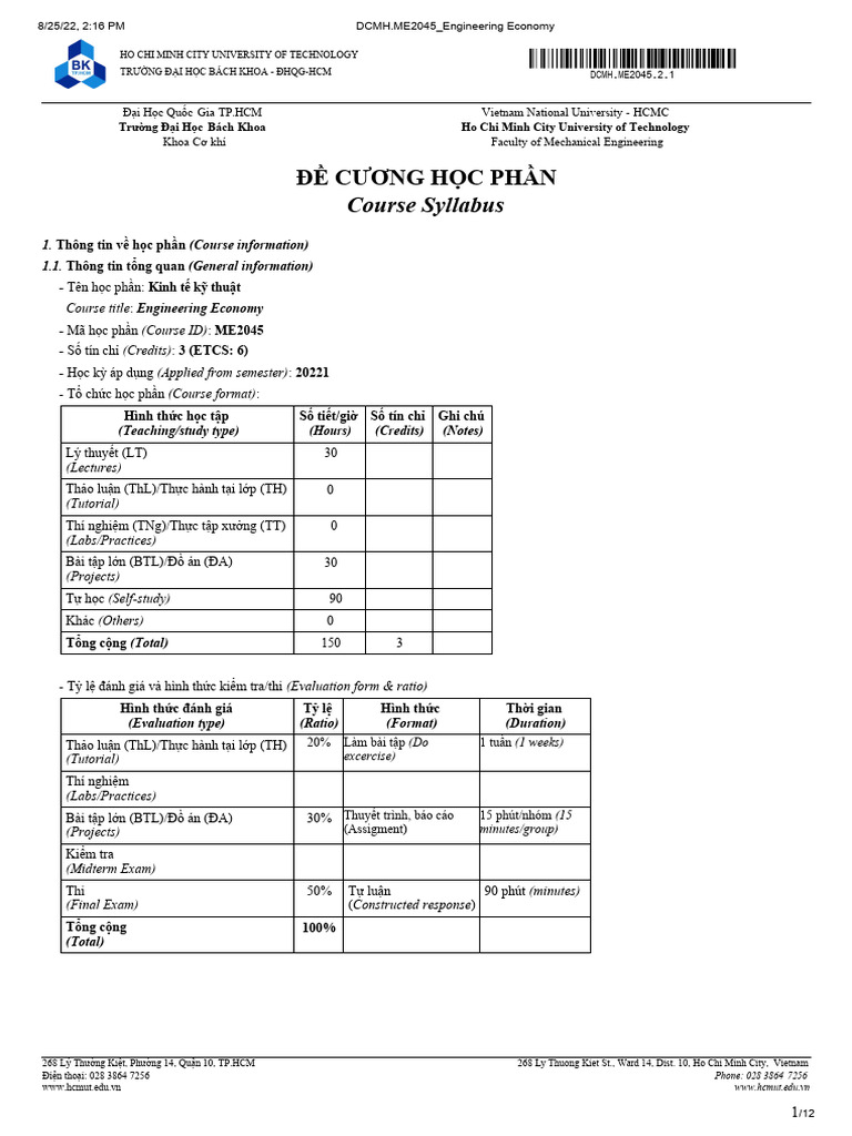 DCMH - ME2045 - KTHTCN - Anh Phúc (Mau) | PDF