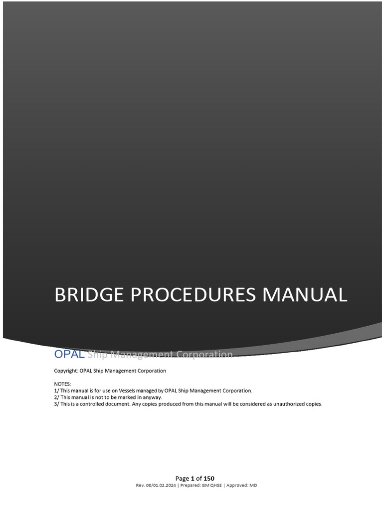 Bridge Procedures Manual - YNMod - 240518 - 045653 | PDF | Navigation ...