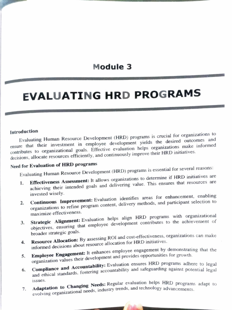 HRD Program Evaluation Guide | PDF | Evaluation | Performance Indicator