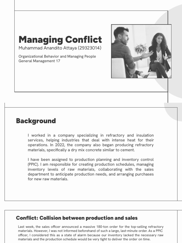 OBMP Managing Conflict - Muhammad Anandito Attaya (GM 17) | PDF | Employment | Risk