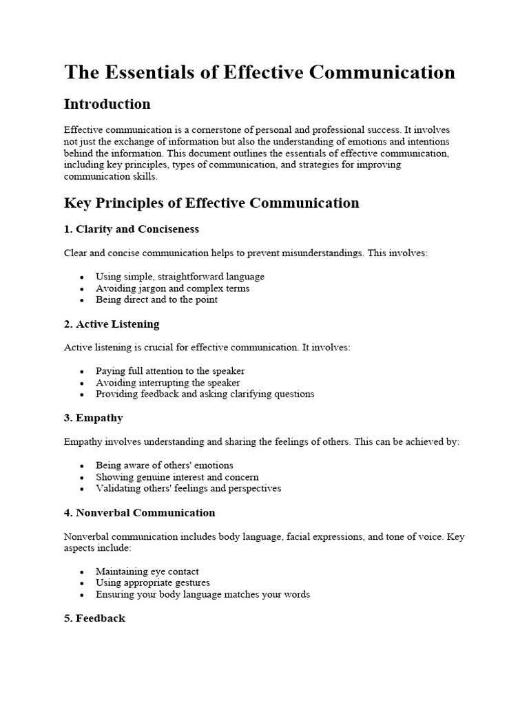 The Essentials of Effective Communication | PDF | Communication ...