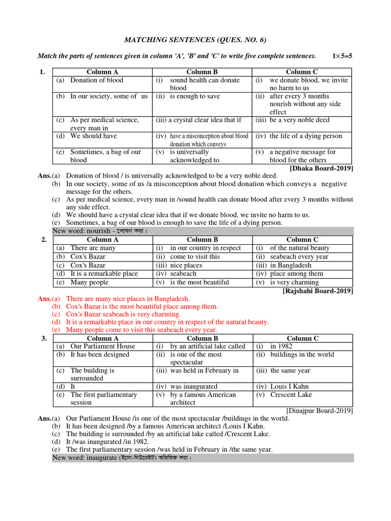 Matching Class Cractice Answer | PDF | Information Technology | Telephone