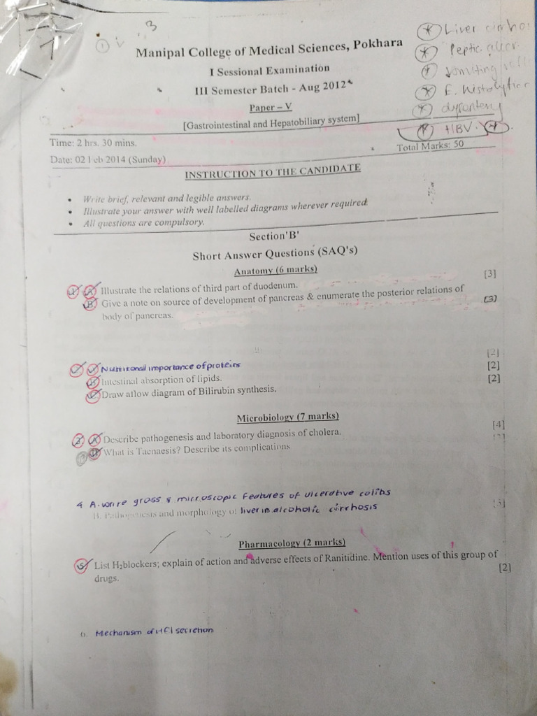 Manipal Sem Pap 5 | PDF