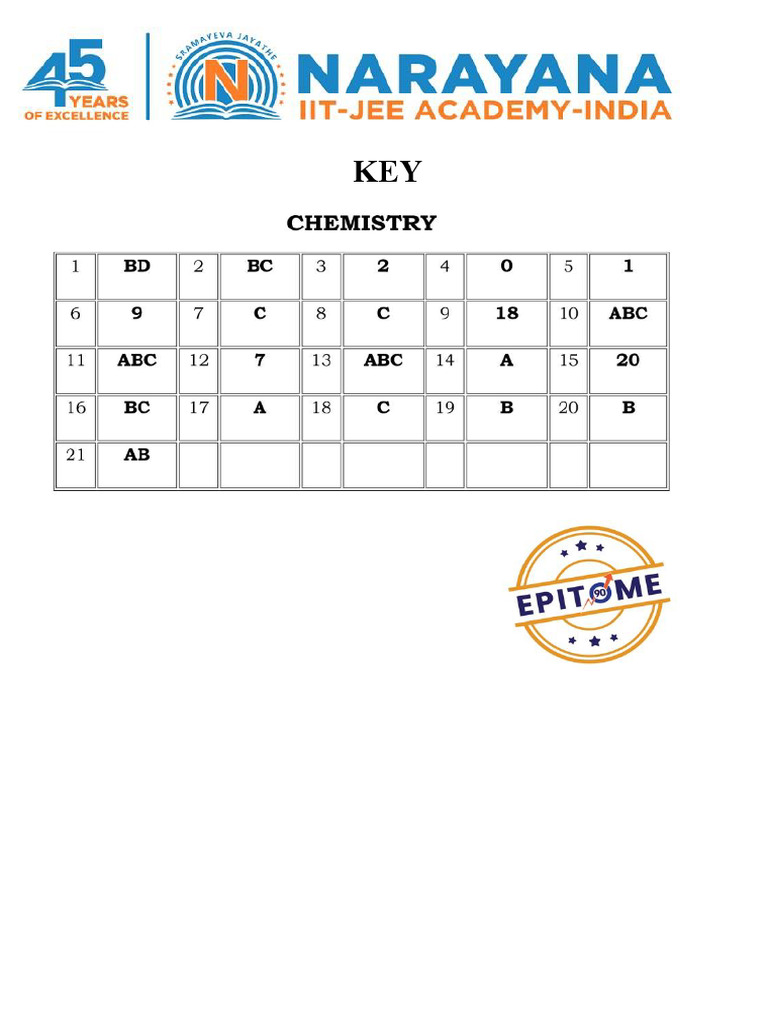 Pta-1 - Organic - DPP - Key | PDF
