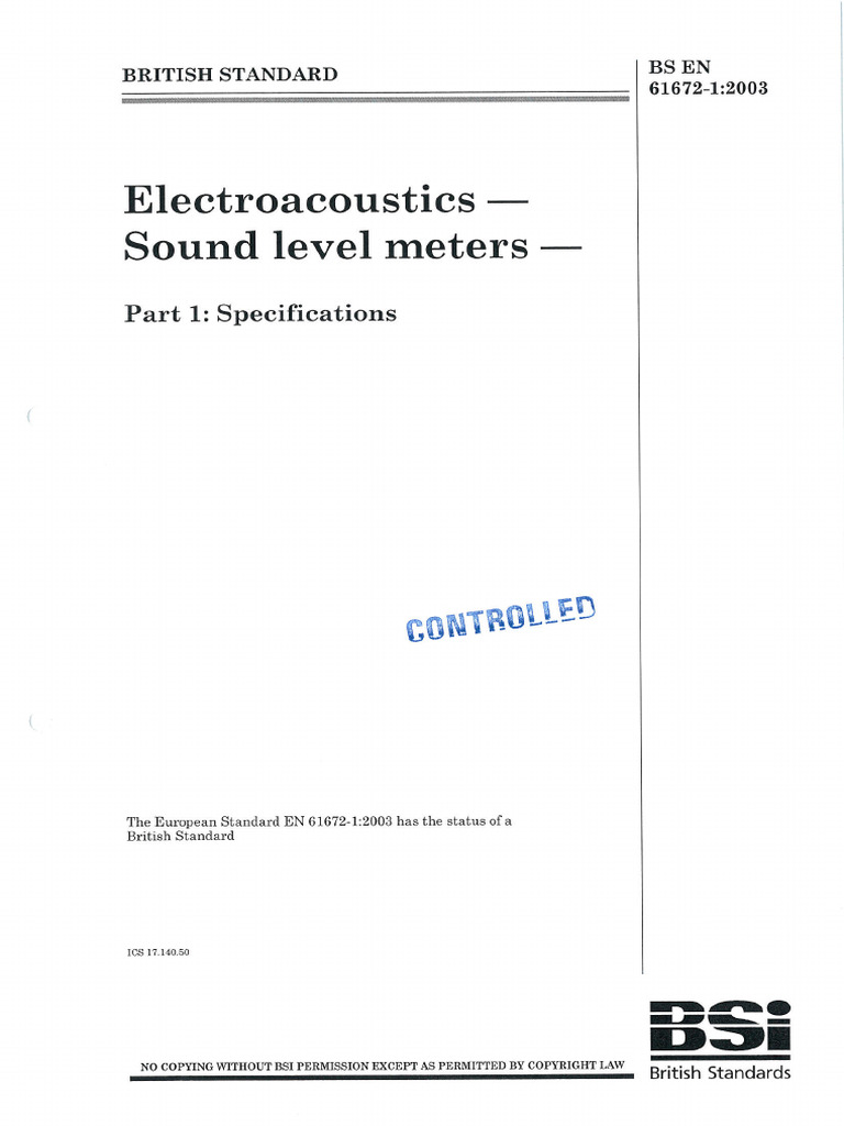 BS en 61672-1 2003 | PDF