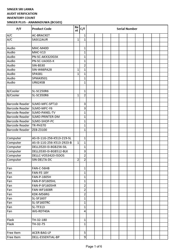 Inventory Counting Sheet - Prin New | PDF | Barcode | Computer Science