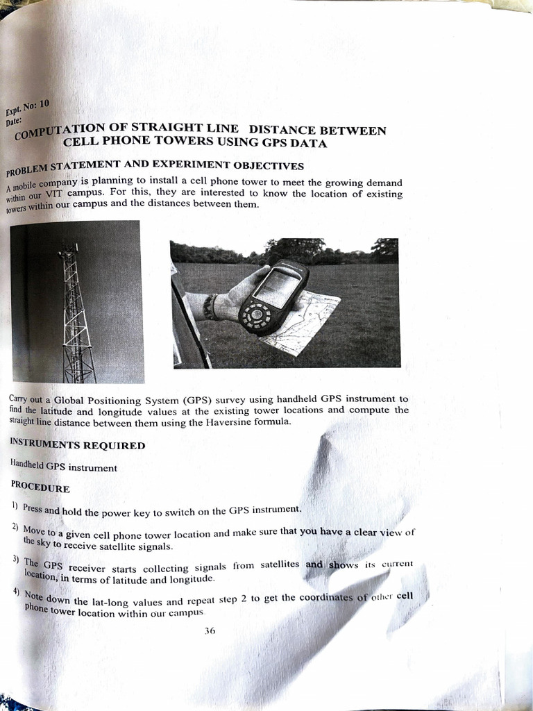 Computation Distance BW Cell Towers Using GPS 21BCL0111 | PDF | Geodesy ...