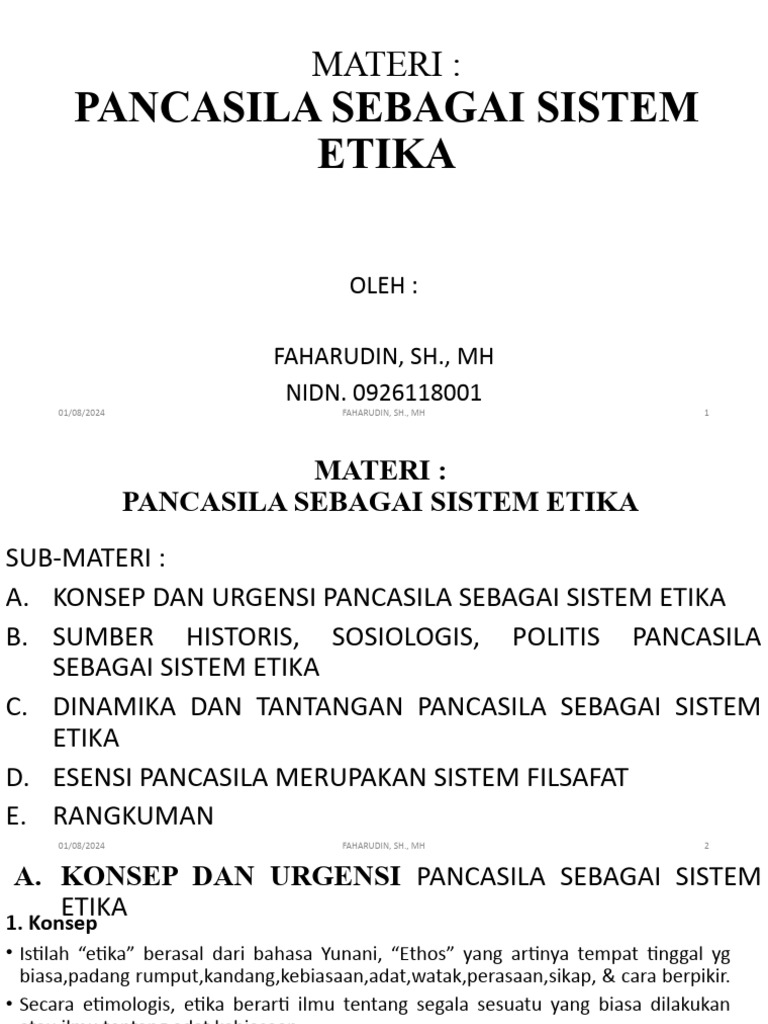 Pancasila sebagai Sistem Etika Indonesia | PDF