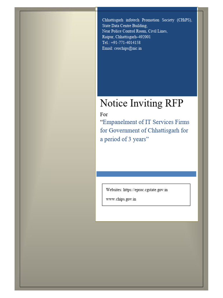 RFP for IT Services Empanelment in Chhattisgarh | PDF | Request For Proposal | Cloud Computing