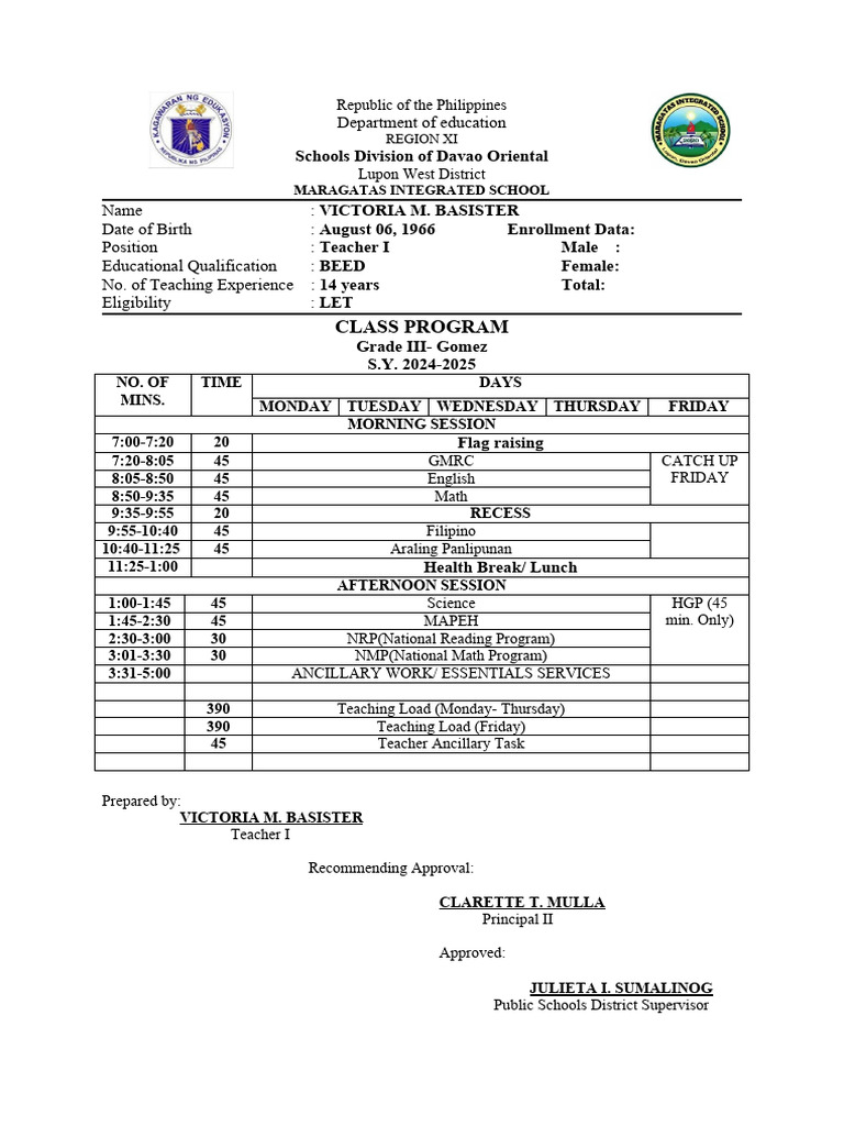 Classroom Program Grade 3 | PDF | Learning | Behavior Modification