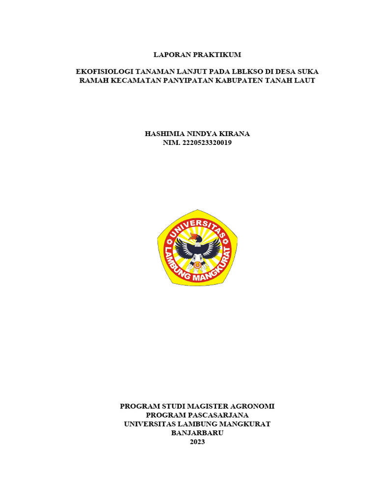 Laporan Praktikum Ekofis Lblkso | PDF