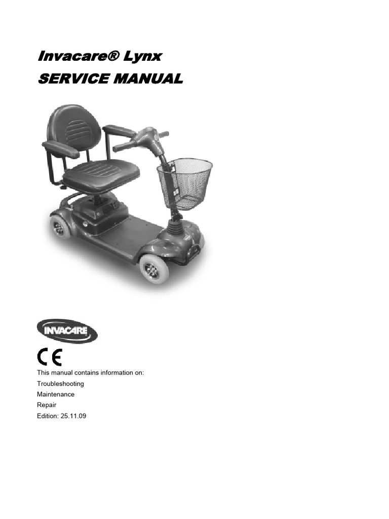 Ivacare Lynx Scooter Service Manual | PDF | Electrical Connector | Screw
