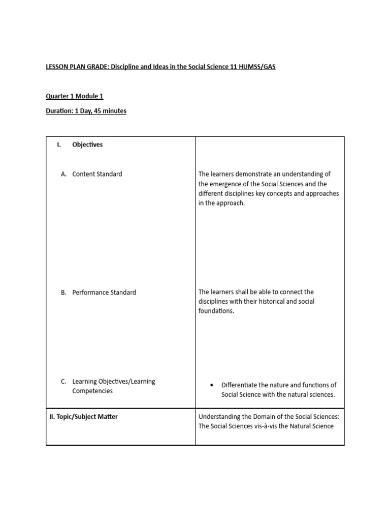 Lesson Plan Day 9 | PDF | Science | Social Sciences