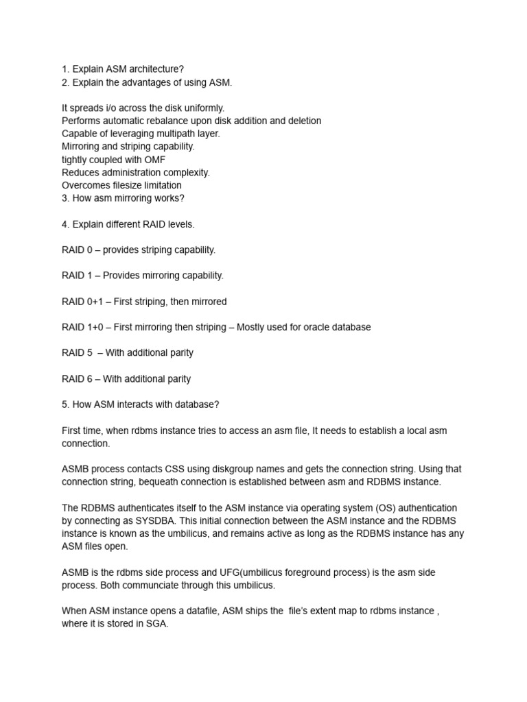 Oracle ASM 2 Q&A | PDF | Computer File | Server (Computing)