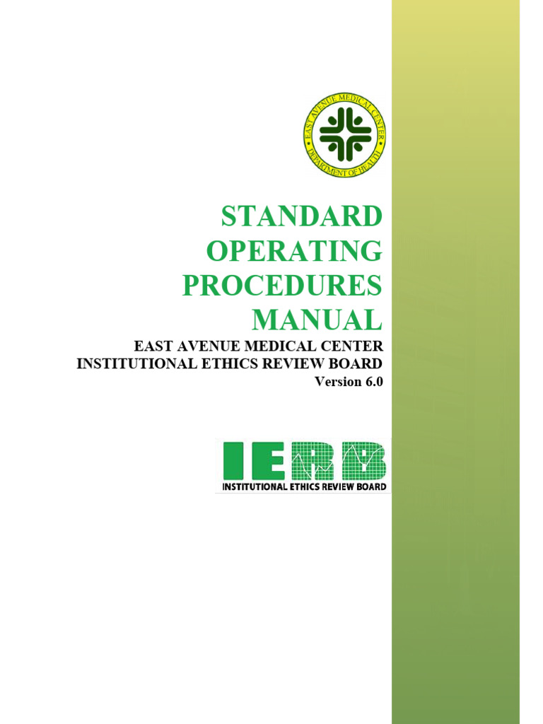 Eamc Ierb Sop Version6.0 | PDF | Institutional Review Board | Clinical ...