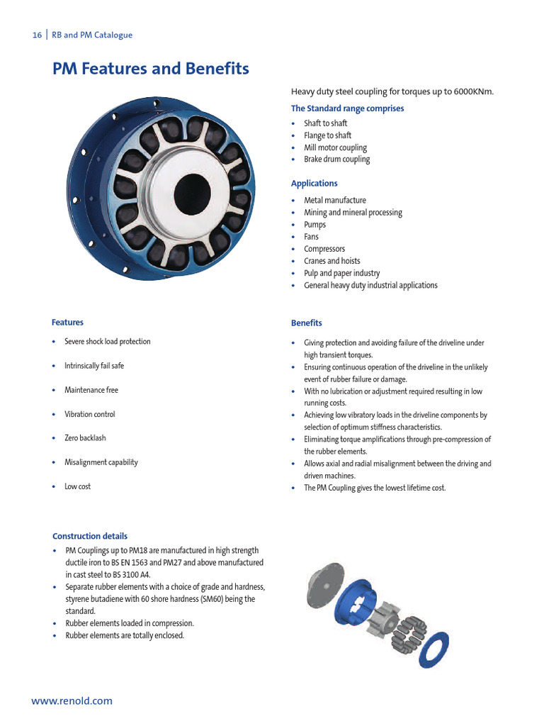 Renold PM Coupling Catalog | PDF | Mechanical Engineering | Machines