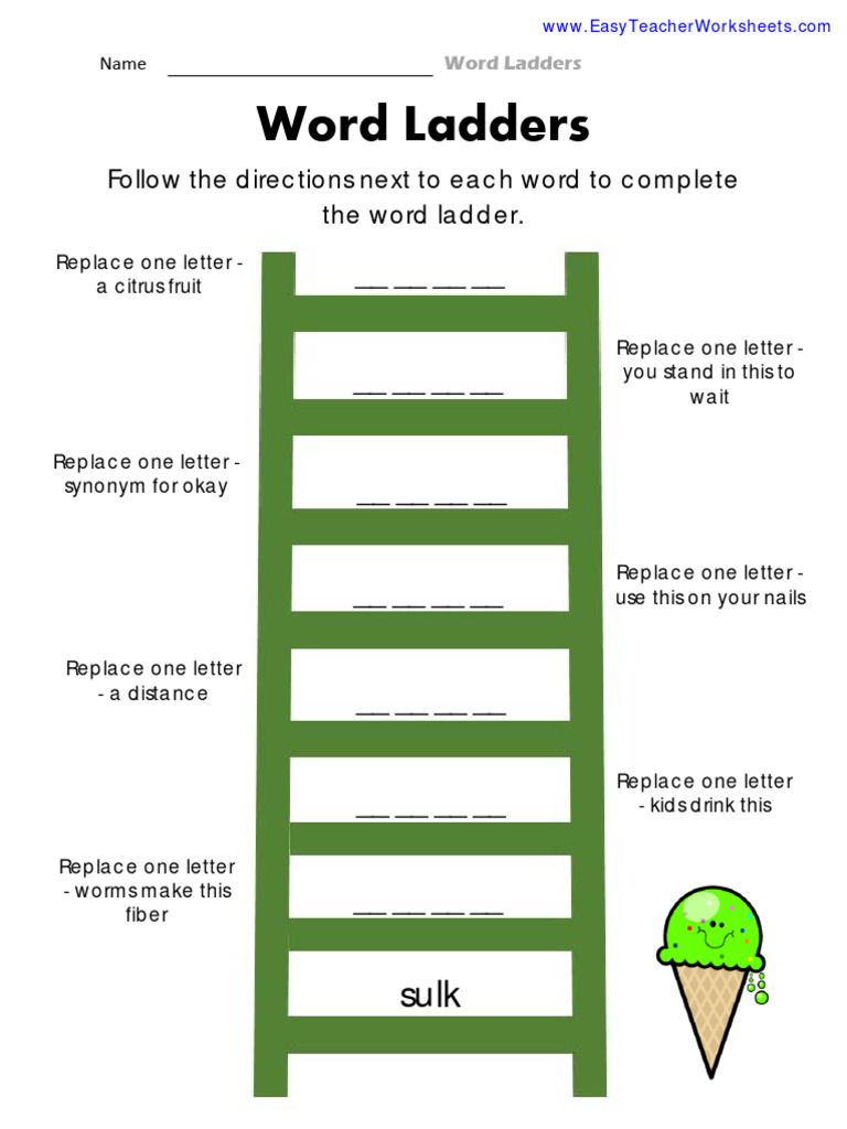 Fun Word Ladder Puzzles for Kids | PDF
