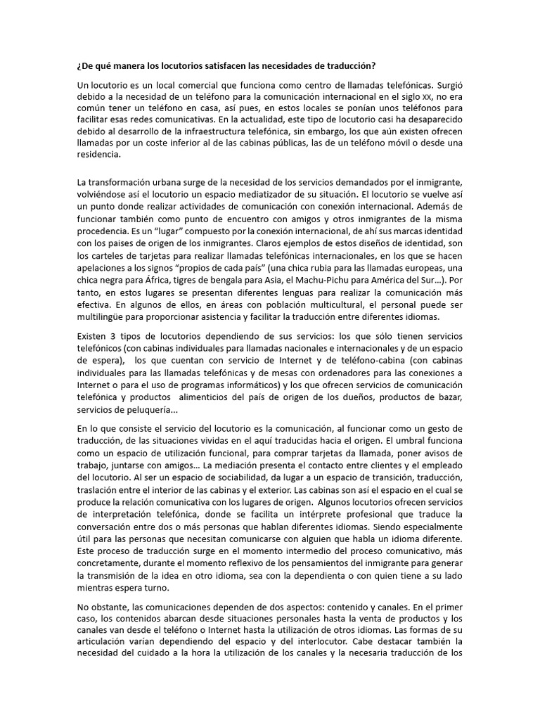 De Qué Manera Los Locutorios Satisfacen Las Necesidades de Traducción ...