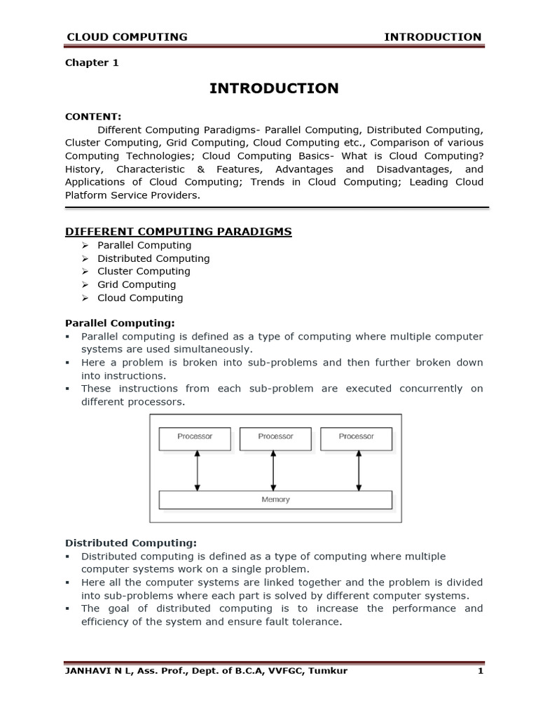 Cloud Computing - Chapter 1 | PDF | Cloud Computing | Computing